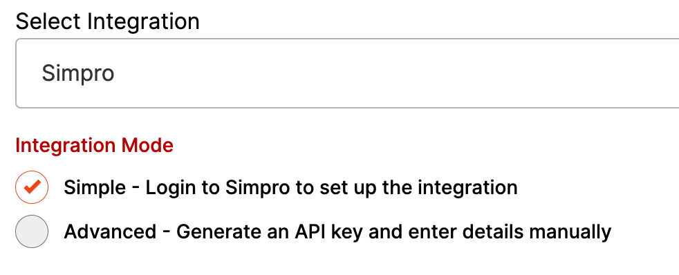 Formpiece | Connecting Simpro with Formpiece - Formpiece